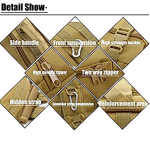 IFANGZHIWUI Hiking Backpacks 50L Camping Backpacks for Men Women 600D Oxford Outdoor for Traveling With Waterproof cover (khaki, 50L)