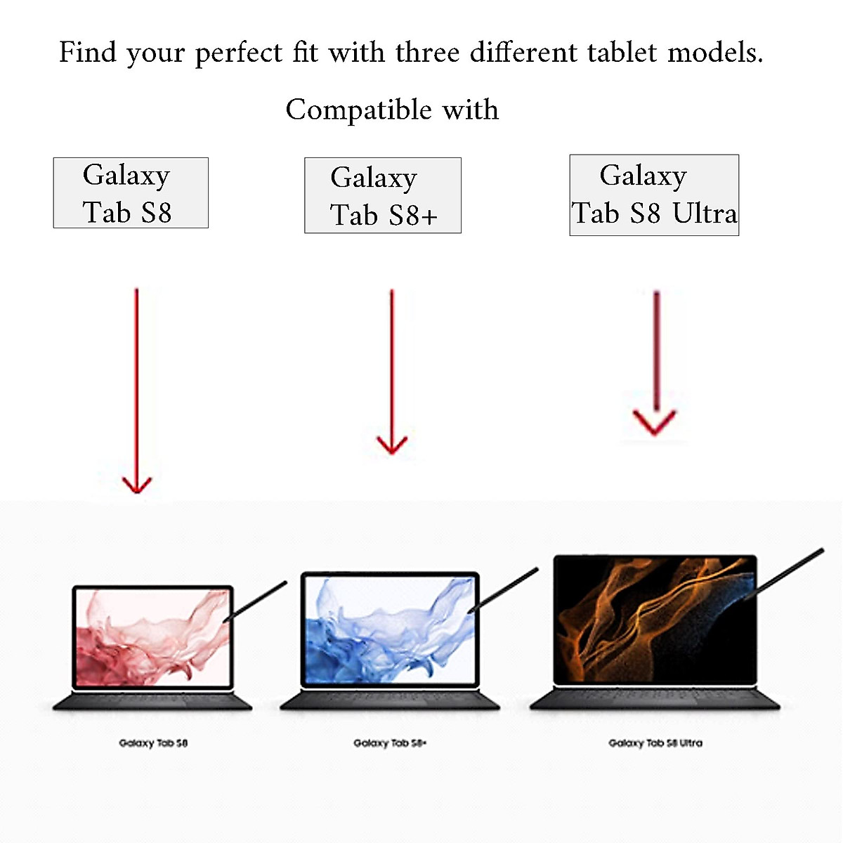 Galaxy Tab S8, S8plus, S8 Ultra Stylus Pen Replacement for Samsung Galaxy Tab S8, S8plus, S8 Ultra+ Tips/Nibs (Without Bluetooth)/Black