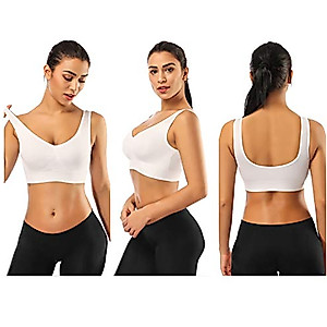 BESTENA Sports Bras for Women, 3 Pack Seamless Comfortable Yoga Bra with Removable Pads