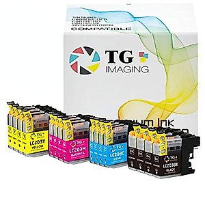 (16-Pack, 4XBCYM) TG imaging Compatible Ink Cartridge Replacement for Brother LC203 LC203CL XL Color Bundle Used in MFC-J460DW MFC-J480DW MFC-J680DW MFC-J880DW MFC-J885DW MFC-J4320DW Printer