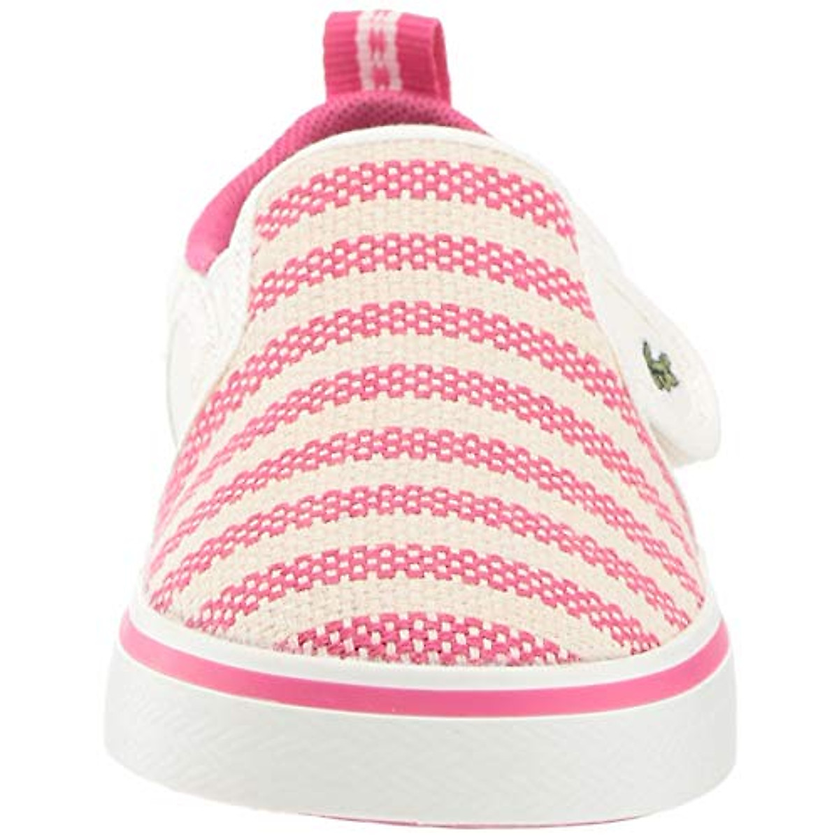 Lacoste Girl's GAZON Shoe, off white/dark pink, 6. Medium US Toddler