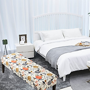 Eco-Ancheng Chair Cover Dining Bench Cover Removable Bench Slipcover Dining Chair Covers Stretch Bench Seat Furniture Protector Dining Chair Slipcovers for Living Room and Kitchen