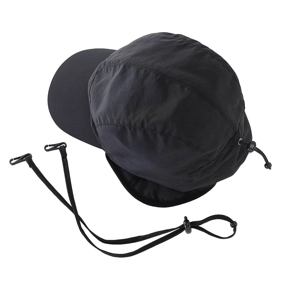 Home Prefer Waterproof Mens Winter Hats with Brim Fleece Lined Earflaps Hat Warm Baseball Cap Black