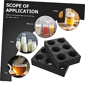 6 pcs Milk Tea Drink Cup Holder Foam Drink Carrier Holder Trays take Out Drink Holder car Items Coffee Cup Carrier Portable Drink Drink Milk Tea Cup Commercial Pearl re-usable