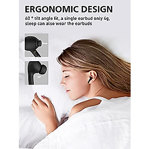 True Wireless Earbuds Noise Cancelling with 4 Microphones, WENKEY Bluetooth 5.3 Headphones for iPhone, Android, IPX6 Waterproof, 50H Playtime, TWS Bluetooth Earphones with Charging Case