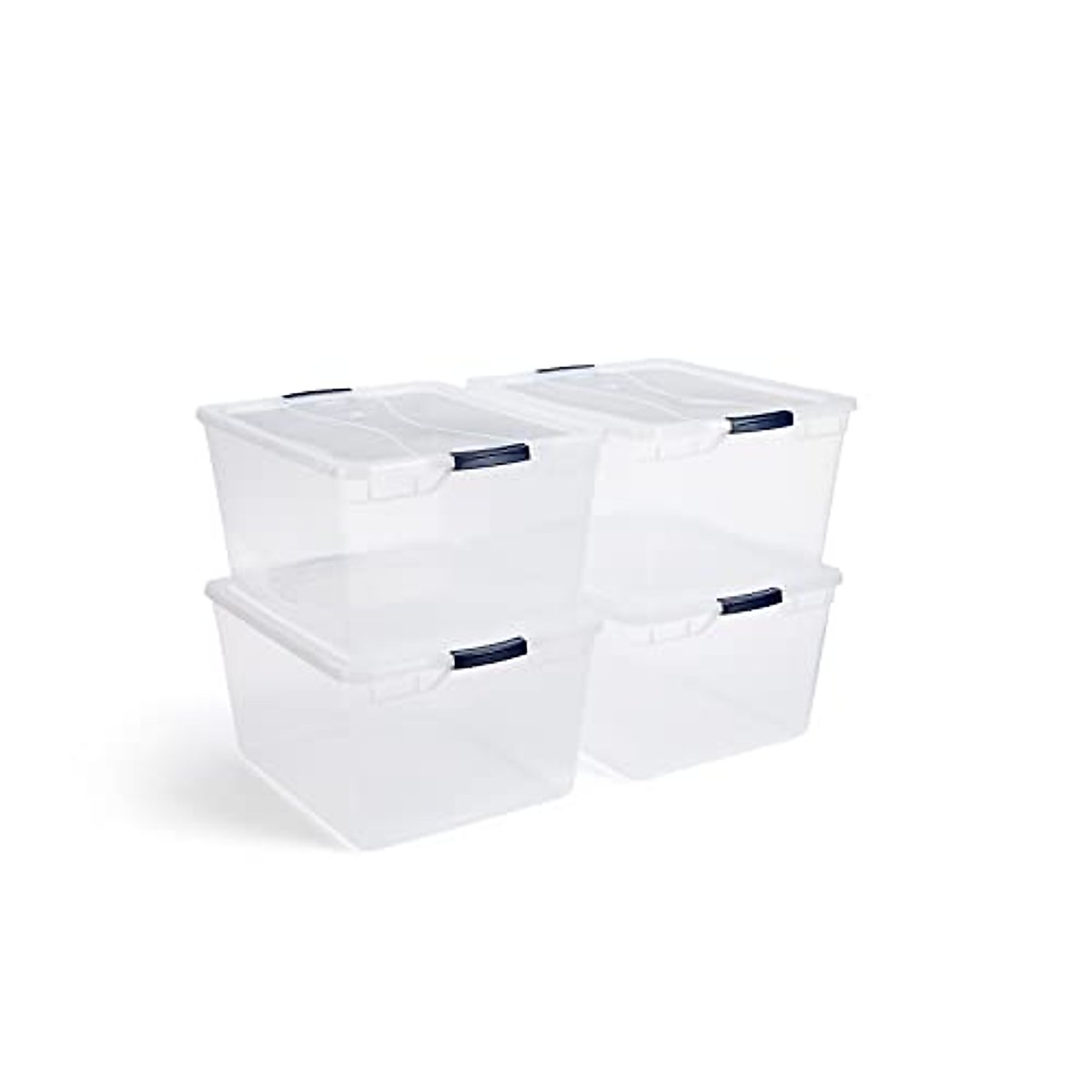 Rubbermaid Cleverstore 71 Qt Storage Bins with Lids, Latching Plastic Storage Container for Home Organization and Containers for Organizing, (4 Pack)