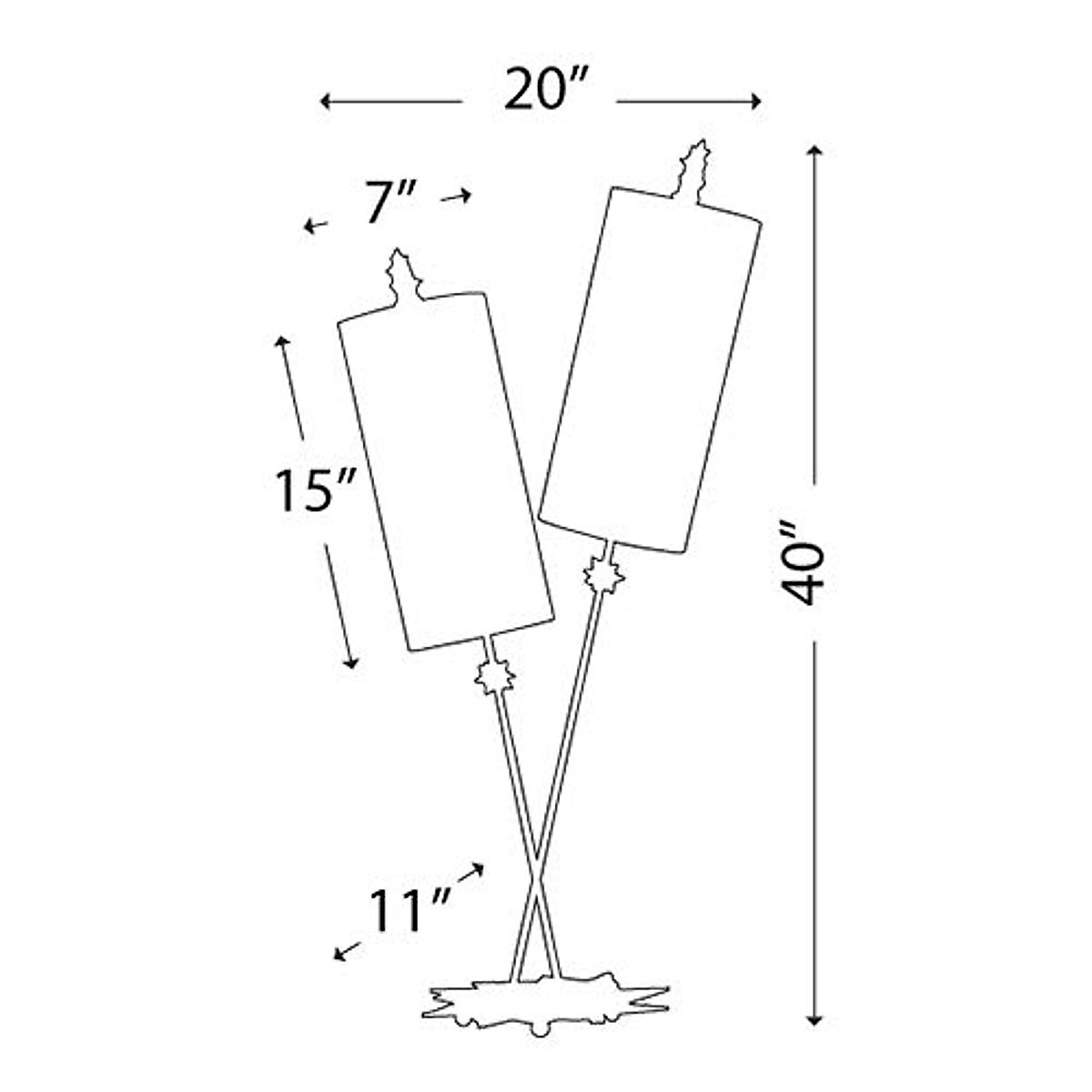 Flambeau Lighting TA1030 Nettle Luxe Table Lamp, Gold leafed Star-Shaped Base with Cream Metal Stems