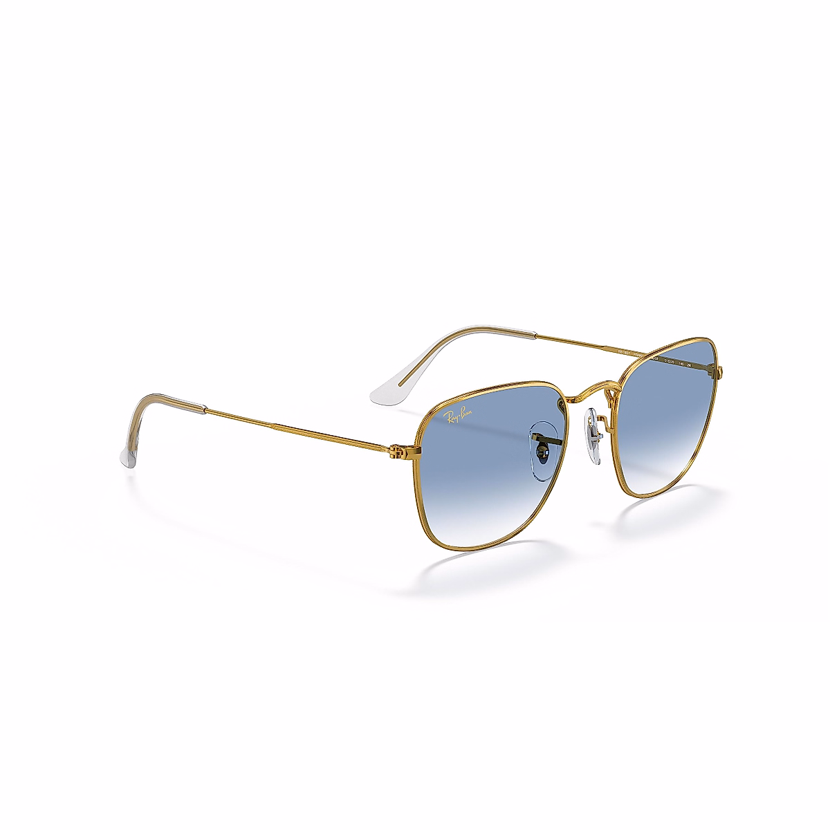 Ray-Ban RB3857 Frank Square Sunglasses, Legend Gold/Clear Gradient Blue, 51 mm