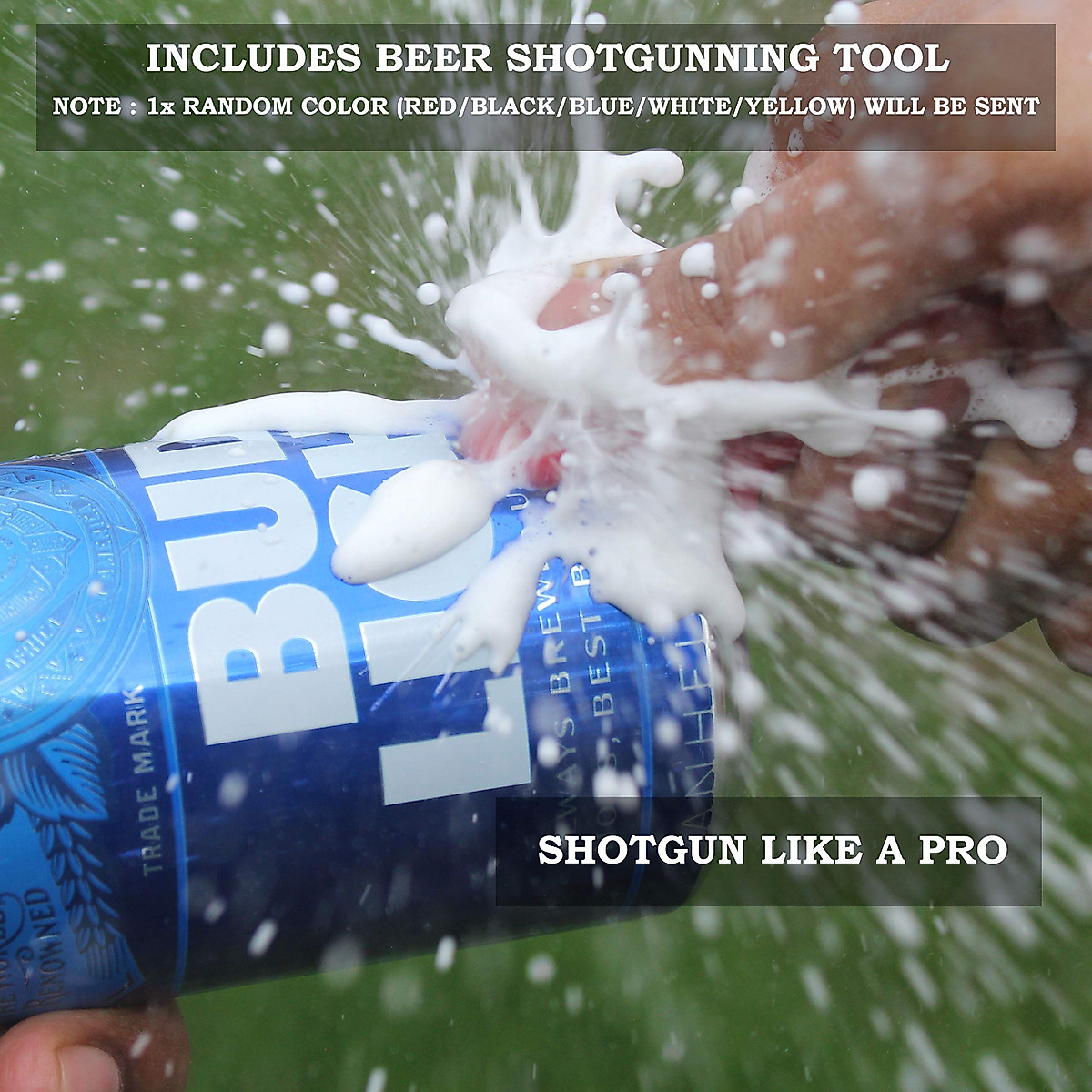 Beer Bong Funnel with Valve - Extra Long 2.5 feet (30 inch) Kink Free Tube - Shotgun Keychain Tool Bottle Opener - Premium Funnel for Beer Drinking Games, College Parties, spring break