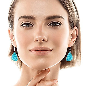 Turquoise Earrings Sterling Silver 925 & Genuine Gemstones (Turquoise)