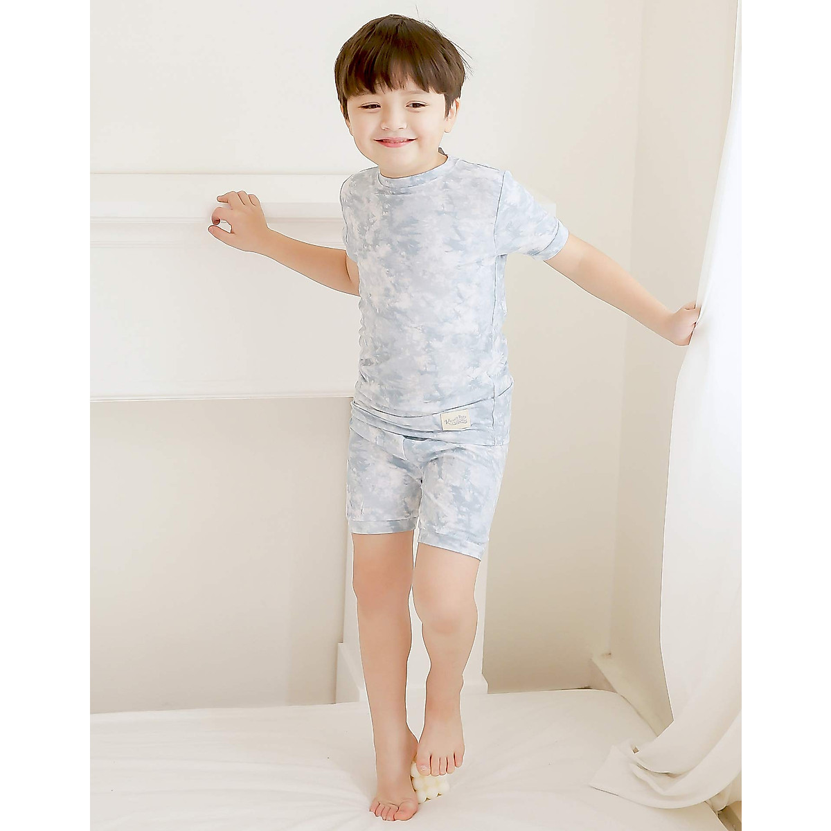 VAENAIT BABY Infant Toddler Boys Girls Pajamas Sleepwear Summer Short Pjs 2pcs Set Painting Powderblue S