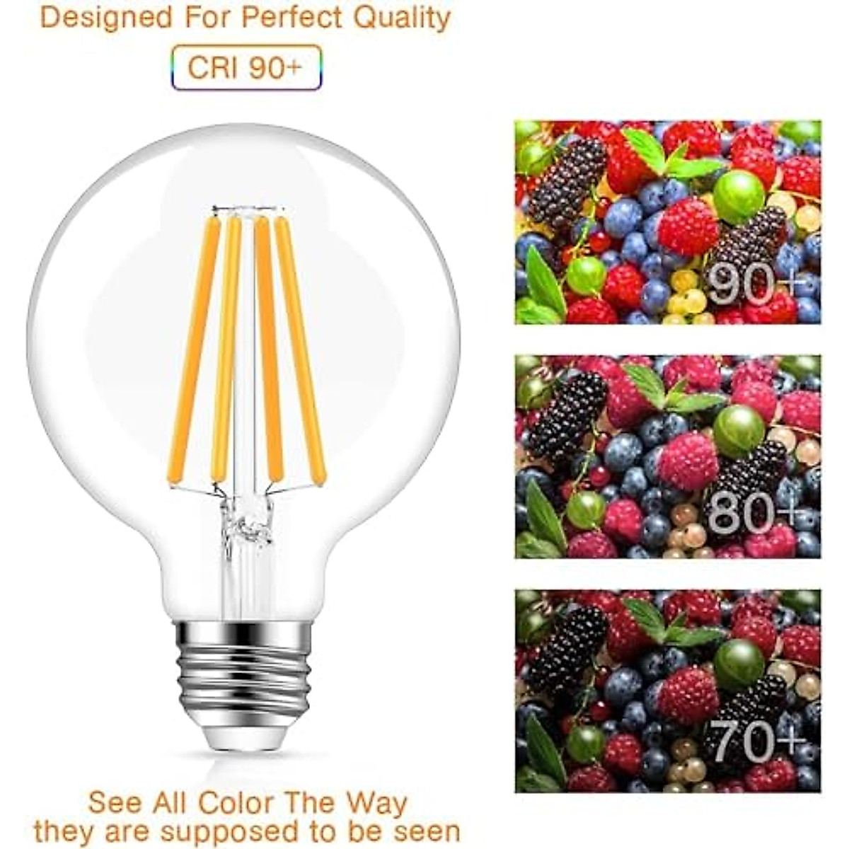 【Upgraded】 Dimmable G25 LED Globe Light Bulbs, Edison Light Bulbs 100W Equivalent, 1200 Lumens, 10W E26 Base Vanity Light Bulb with Warm White 2700K for Home Reading Room Bathroom Pendant, 4-Pack