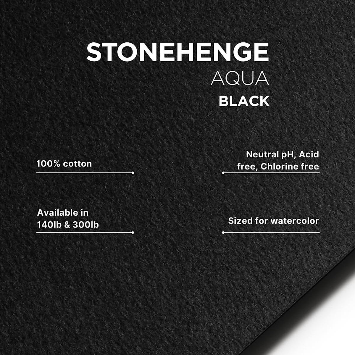 Stonehenge Aqua Black Pad, 140lb, Coldpress, 8 x 10 Inches, 15 Sheets
