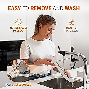 KUKAKETA Bathroom Organizer Shelf with Toothbrush Holders, Soap Dish, Shower Caddy Bathroom Shelves Wall Mounted Shower Shelf Space Saver Bathroom Storage - Adhesive or Drilling (white - light gray)