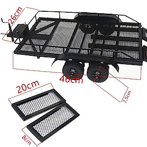 Goolsky Heavy-Duty Trailer Cargo Carrier Metal Kit for 1/10 Traxxas HSP Redcat RC4WD Tamiya Axial SCX10 D90 HPI RC Crawler Car DIY