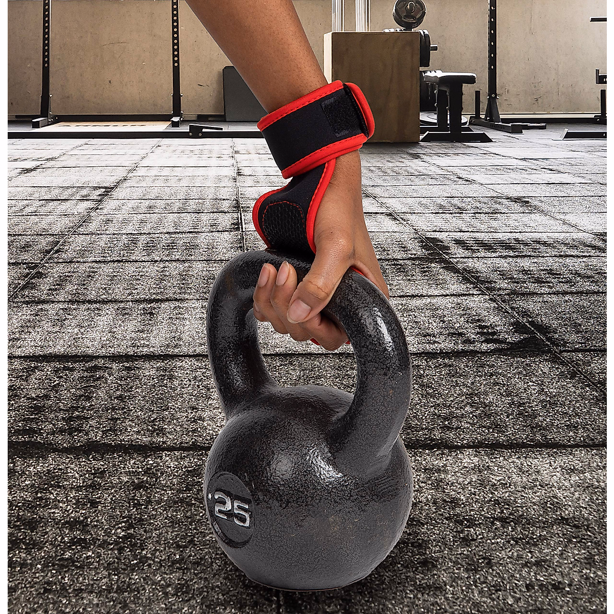 Mind Reader Pull-Up Glove Set, Secure Finger Holes, Textured Non-Slip Grip for Chin-Up Bars, Gymnastics, Circus Training, Aerial or Pole Fitness, Small, Red