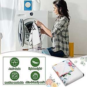 Teacher Throw Blanket Birthday Gift for Women 60''x50'' Teachers Appreciation Blanket Thank You Graduation Present Idea Soft Flannel Blanket for Teacher's Day School Retirement (Floral)