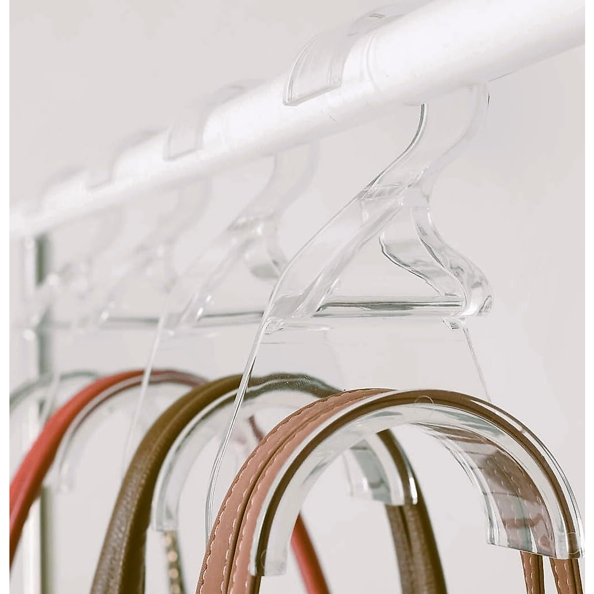 ZECTIQ 6 Pc Acrylic Organizer Set – Premium Clear Bag Organizer and Closet Hanger for Durable Storage – Clear Hanger and Organizer for Luxury Closets