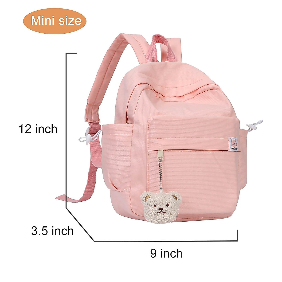 Phaoullzon Girls Mini Backpack Purse for Teens Kids Small Aesthetic Backpacks with Bear Pendant, Pink