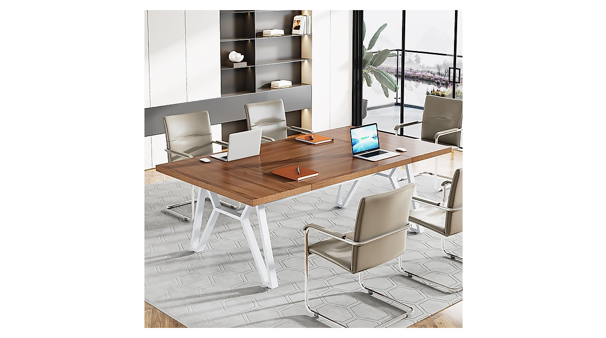 Tribesigns 6FT Conference Table, 70 in Meeting Table, Long Seminar ...
