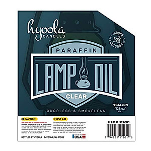 Hyoola Liquid Paraffin Lamp Oil - Clear Smokeless, Odorless, Ultra Clean Burning Fuel for Indoor and Outdoor Use - 1 Gallon