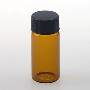 Deschem 15ml Amber Glass Reagent Bottle,Penicillin Vials,W/PP Screw Lid,10 Pieces/Pack