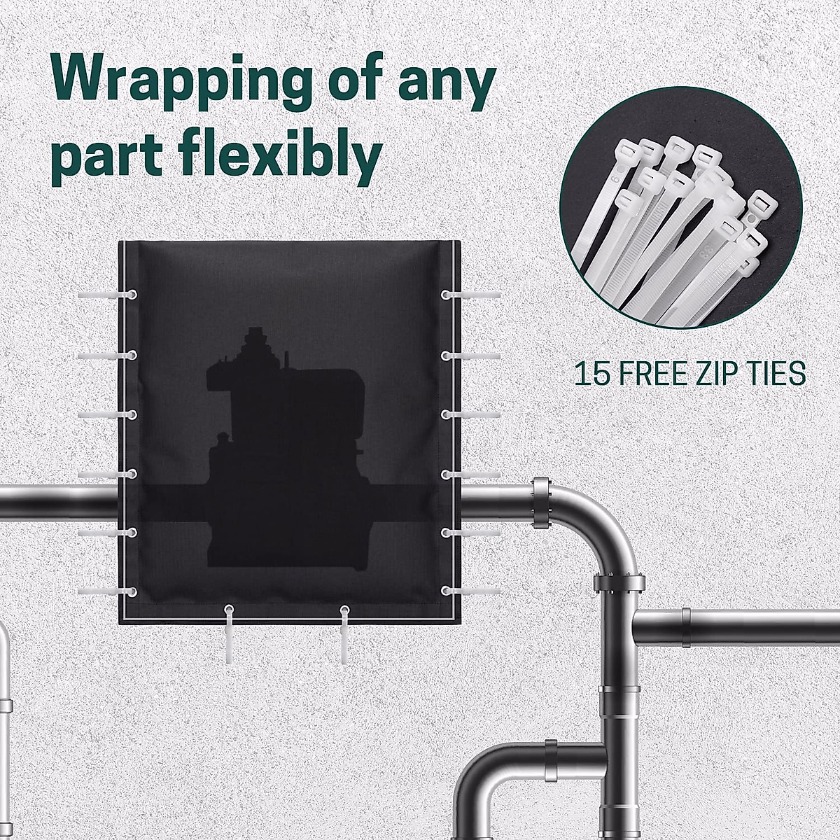 ESINGMILL Backflow Insulation Cover Outdoor Pipe Preventer for Winter Freeze Protection and Backflow Valve, Irrigation Pipe, Sprinkler Valve 16×20inch, Black (0028_1)