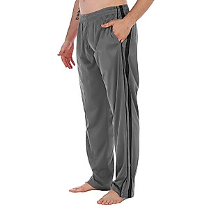 Gioberti Mens Athletic Track Pants, Silver, Large