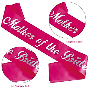 KETAOO Mother of the Bride Sash, Pink Sash for Mother of the Bride for Bridal Shower Favors Engagement or Wedding Party Accessories