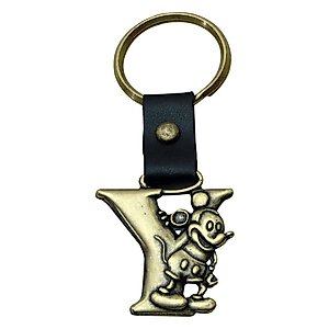 Mickey Mouse Letter Y Brass Key Chain