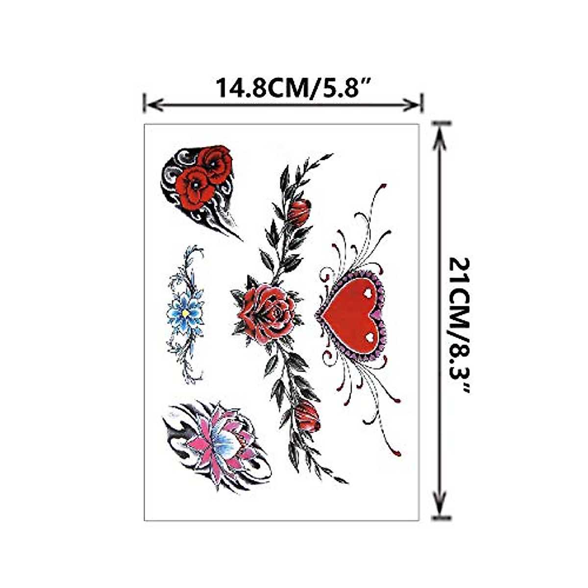 Flowers Butterfly Body Waist Waterproof Fake Temporary Tattoo Stickers Woman