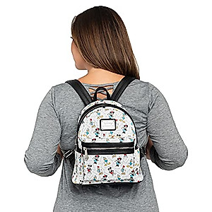 Loungefly Disney Mickey Minnie Mouse Donald Daisy Mini Backpack Handbag White