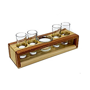 Tequila Shot Glass Serving Tray | Shot Flight, Shot Caddy, Shot Glass Set, Shot Glass Display and Storage … (Center Dish)