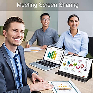 HONGO Portable Monitor Extremely Thin 15.6 Inch FHD 1080P Computer Gaming Dual Monitor USBC Display for Laptop PC Phone Xbox PS4 Switch, Smart Stand Included