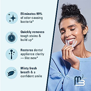 Retainer Cleaner Tablets Invisalign Cleaner - FSA HSA Approved - Remove Odors Discoloration Stains and Plaque 4 Month Supply Denture Cleaner for Retainers and Mouth Guards Denture Bath Fresh Mint