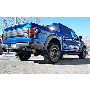 RokBlokz Mud Flaps for 2017-2020 Ford Raptor - Set of 4 - Multiple Colors Available - Mud Guards are Custom Cut and Fit - Includes All Mounting Hardware (Black with Black Logo)