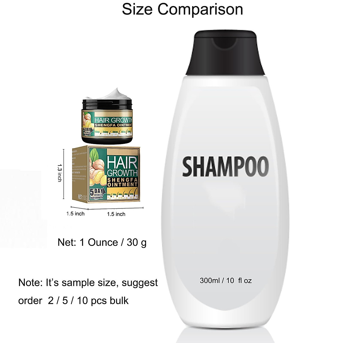 Hotiary Ginger Hair Growth Ointment Hair Regrowth Treatment Cream Moisturizing Scalp Massage Hair Follicle Hair Care Serum Essence Conditioner Sample 1 oz