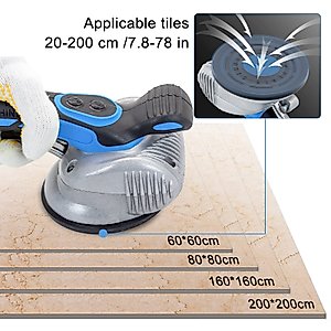 CAPTOK Tile Vibration Machine Automatic Suction Vibrator 10,000mAh 2 Batteries Tile Leveling Tiling Machine 6 Speed Handheld 18,000VPM