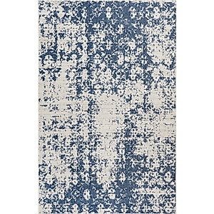 nuLOOM Deedra Modern Abstract Area Rug - 8x10 Area Rug Modern/Contemporary Blue/Ivory Rugs for Living Room Bedroom Dining Room Kitchen