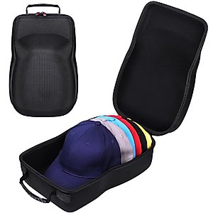khanka Hard Storage Carrying Case Compatible with Baseball Caps This Organizer Holder Protects up to 8 Hats (Black)