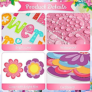 47 Pcs April Showers Bring May Flowers Decorations Spring Cut Outs Spring Bulletin Board School Classroom Bulletin Board Decor for Spring Supplies Whiteboard Window Home Party Decor