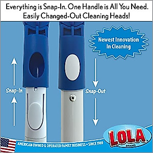 Lola Products 7-in-1 Cleaning Kit & Storage System | SPACE SAVER | 3 Mops, 1 Broom, 1 Dustpan, 1 Storage Rack & 1 Handle | Cleans Dirt, Dust, & Pet Hair | Wall Mount Holder, Floor Cleaner, & Dusting