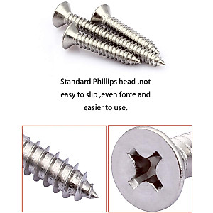 ZLYY 100pcs M4x30mm Stainless Flat Head Phillips Self-Tapping Wood Screw 18-8 (304) Stainless Steel Screw