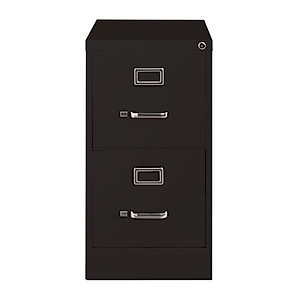 Lorell 2-Drawer Vertical File with Lock, 15 by 26-1/2 by 28-3/8-Inch, Black