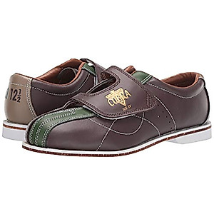 Mens TCR 3V Cobra Rental Bowling Shoes- Hook and LoopBrown/Green 5 1/2