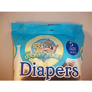 Baby Looney Tunes Size 5 Diapers (4 Count) Bugs Bunny Tweety Bird Licensed