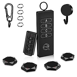 Key Finder Locator, ELECPOW Remote Control Item Tracker with 85DB Loud Beeping Sound in 164ft for Anti-Lost Tags and Keychains(2 RF Transmitter & 4 Receivers)