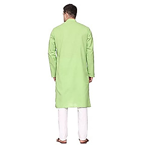 ITOS365 Men Cotton Blend Kurta Pyjama Pajama Set Party Fashion Regular Ethinic Wear Indian Dress Gift for Men Green XL