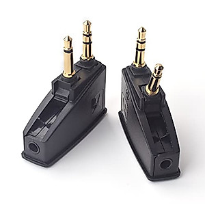 Airline Airplane Flight Headphone Adapter Converter Compatible with Bose QC3 QC15 QC20 QC25 QC35 AE2 AE2W Noise Cancelling Headphones (2pcs)