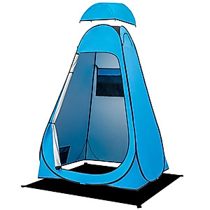 BRIAN & DANY Pop Up Shower Tent, Portable Changing Tent with Rain Shelter & Windows, Privacy Camping Tent for Hiking Beach, UPF 50+ & Waterproof, 47.2" x 47.2" x 74.8", Blue